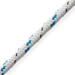 Marlow Doublebraid Ecoute Polyester 10 mm Blanc Liseré Bleu - Sacavoile.com